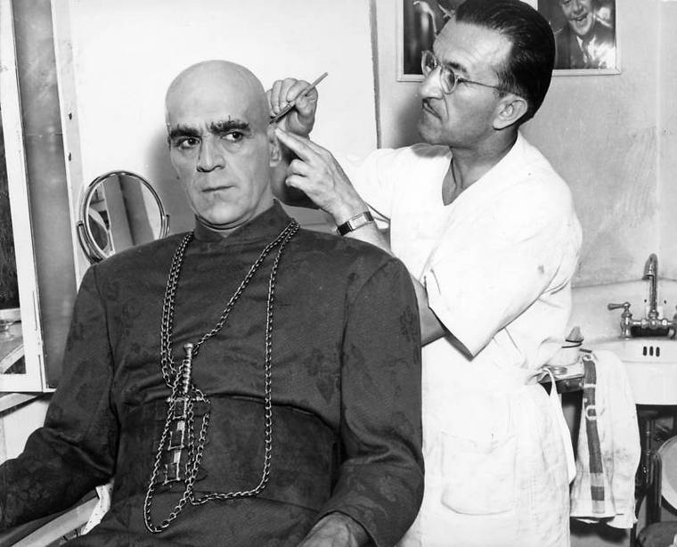 Boris Karloff and Jack P. Pierce