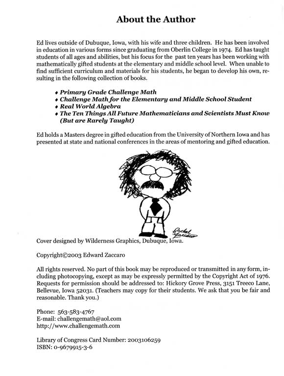 Picture of Primary Grade Challenge Math