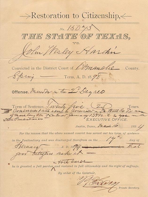 Hardin's Restoration of Citizenship