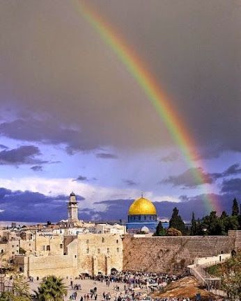 Rainbow over the Western Wall, Jerusalem, Israel