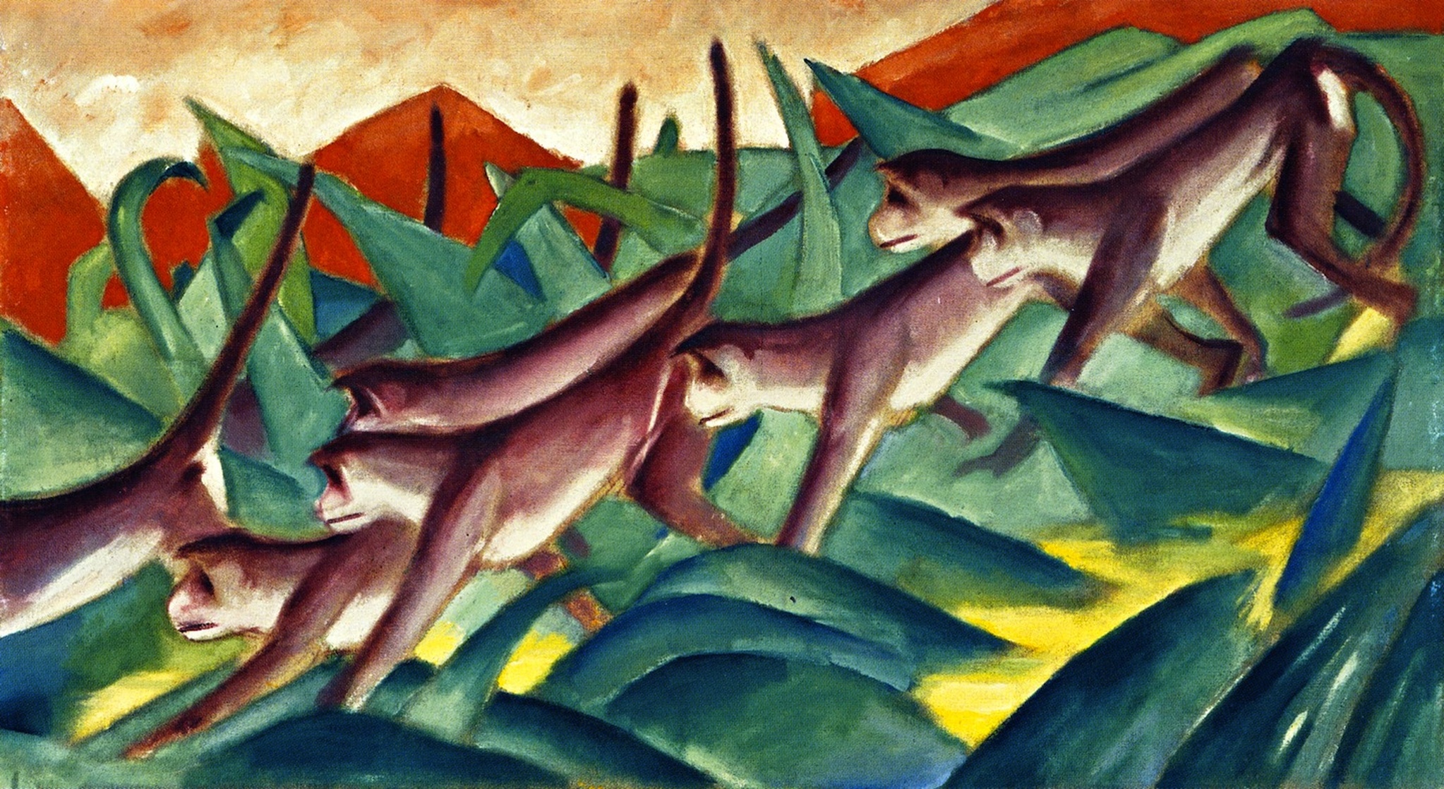 Monkeys Marching by Franz Marc