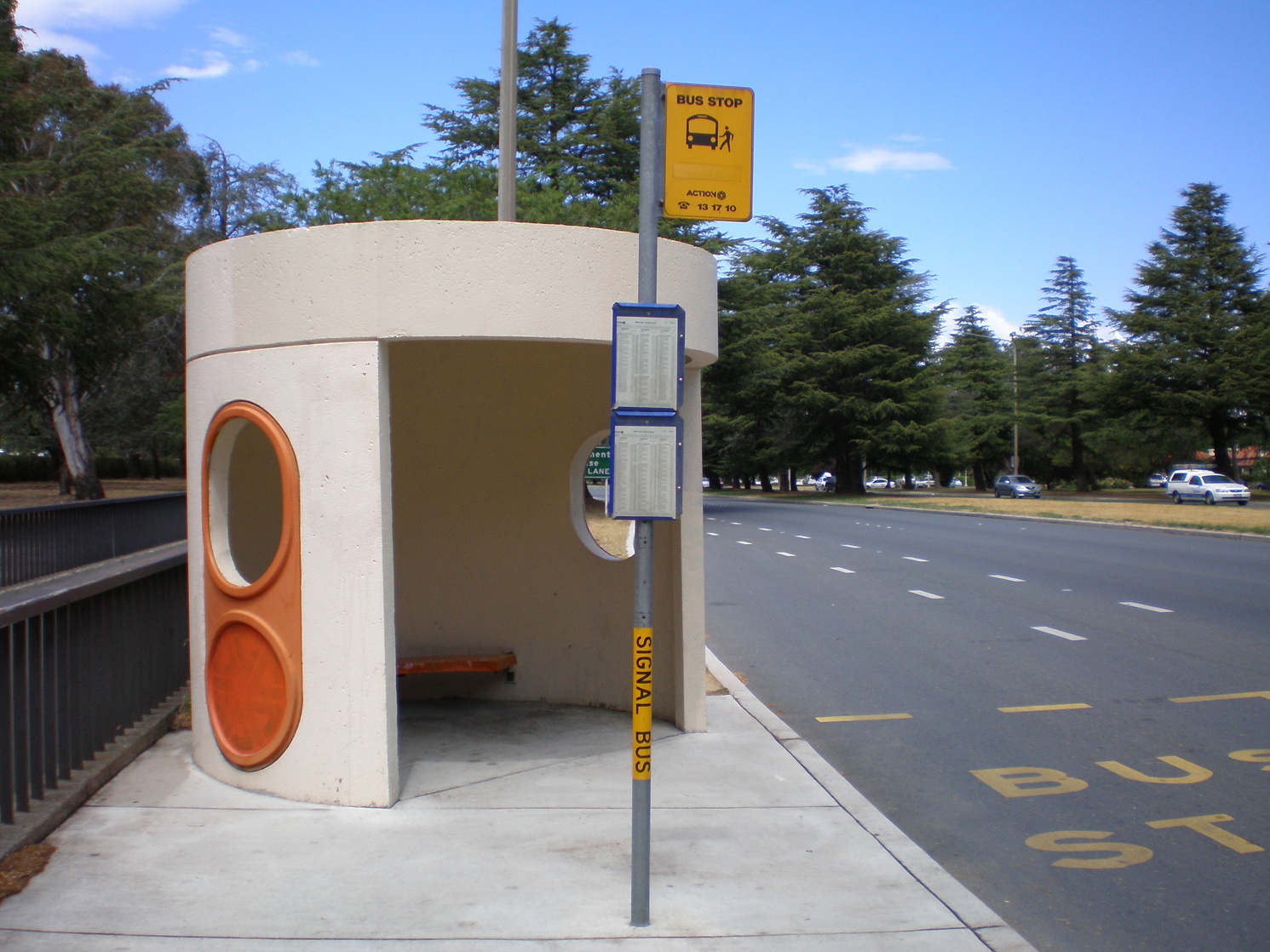 Bus stop in Canberra, Australia