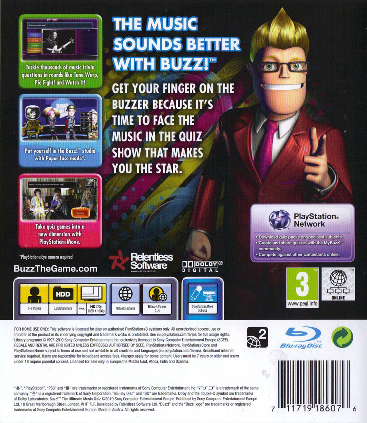 Picture of Buzz! The Ultimate Music Quiz with Buzzers (PS3)