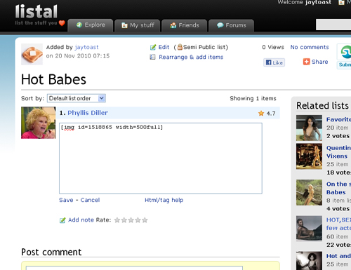 Listal - List the stuff you love! Movies, TV, music, games and books