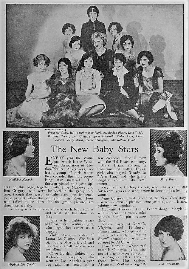 WAMPAS Baby Stars 1925