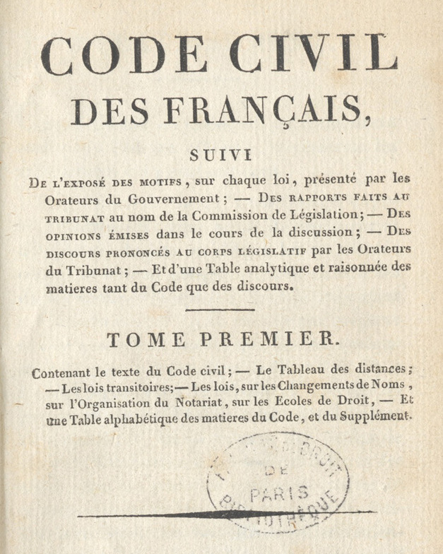 Code civil des Français (Didot in use)