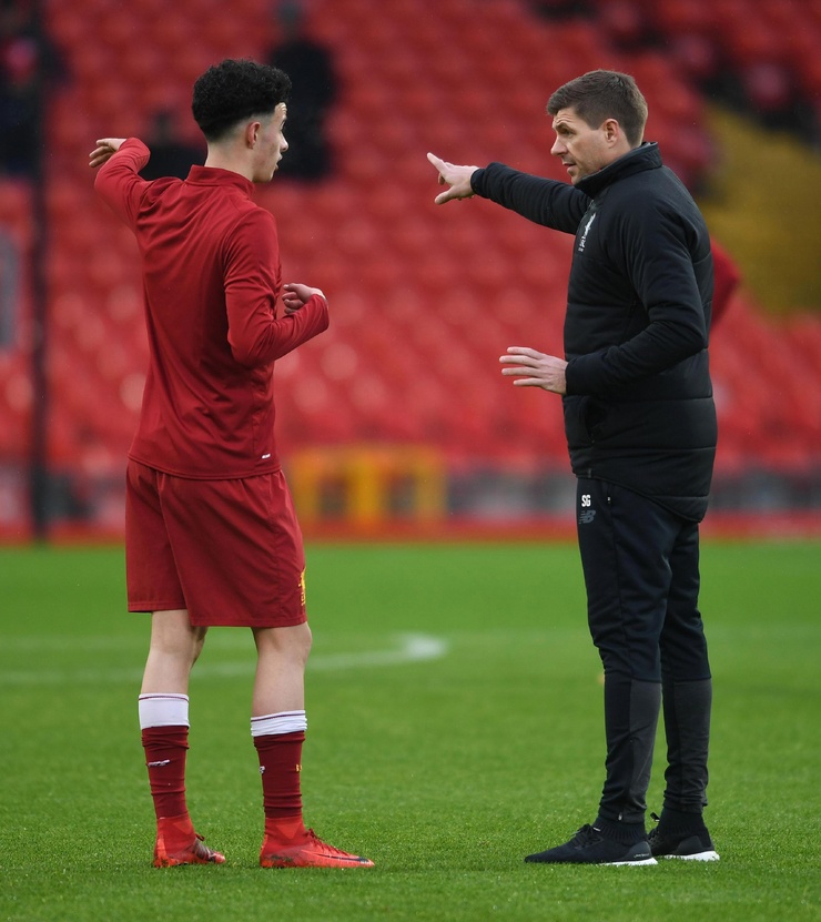 Curtis Jones and Steven Gerrard