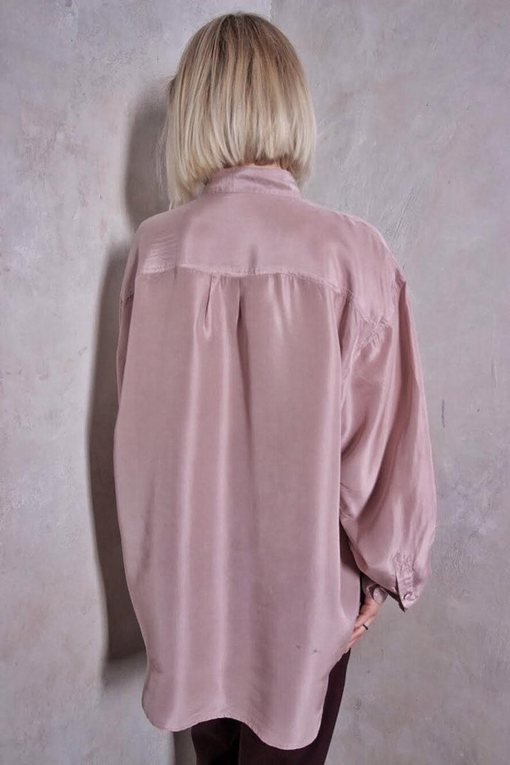 Picture of Silk vintage blouse | pale pink blouse | button up | 80s ...