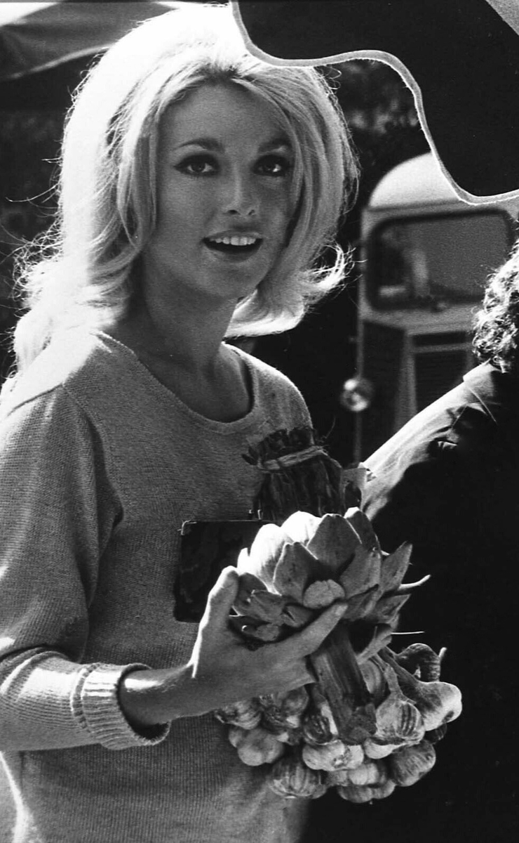Sharon on the set of the film "The Devil's Eye" in
