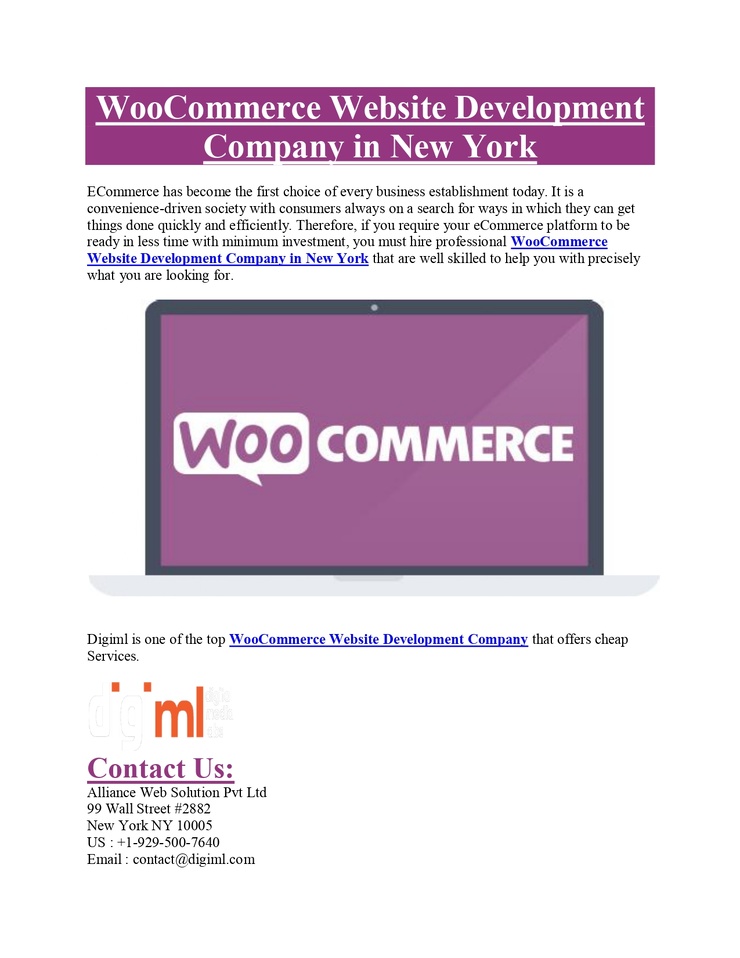 WooCommerce Website Development Company in New Yor