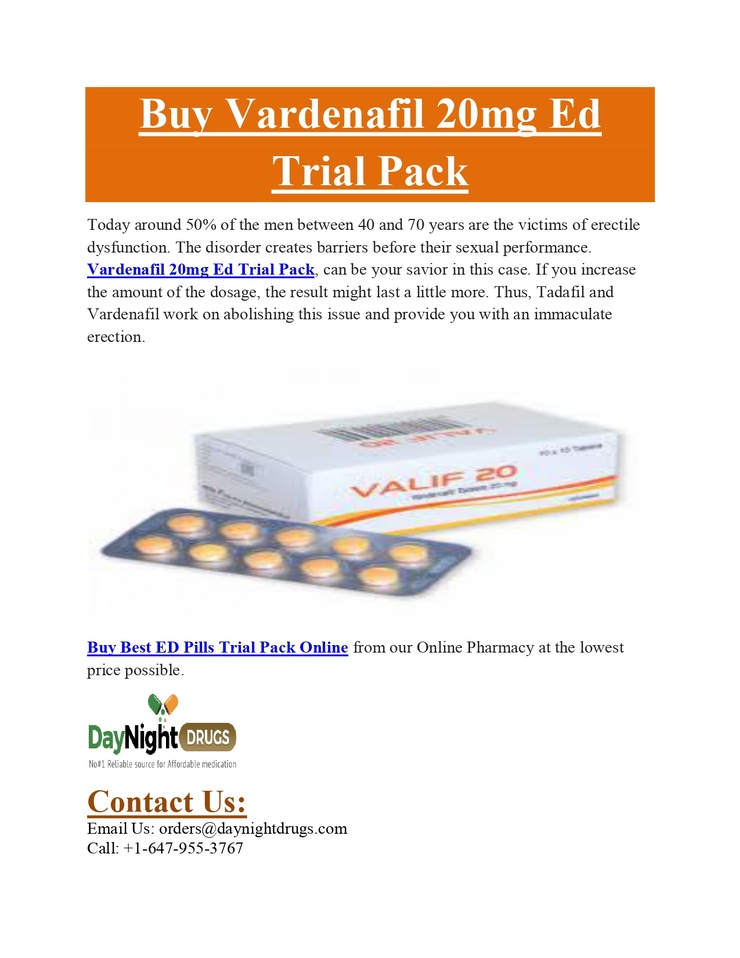 Vardenafil 20mg ED Trial Pack