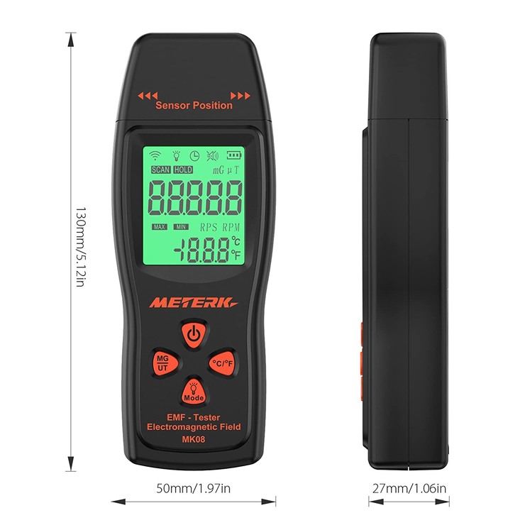 Picture of Meterk EMF Meter Electromagnetic Field Radiation Detector ...