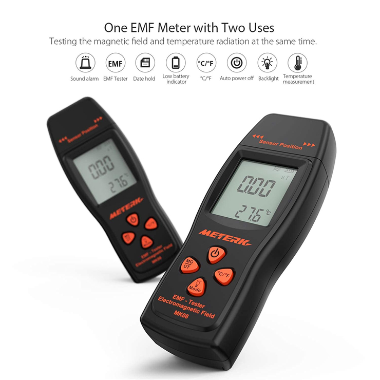 Meterk EMF Meter Electromagnetic Field Radiation Detector Handheld Mini ...