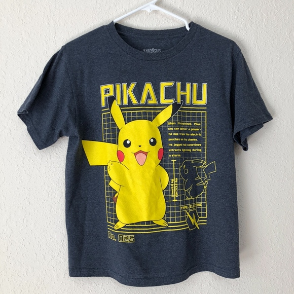 Picture of Shirts & Tops | Pokemon Pikachu Tee Shirt Gray Boys Size Xxl ...