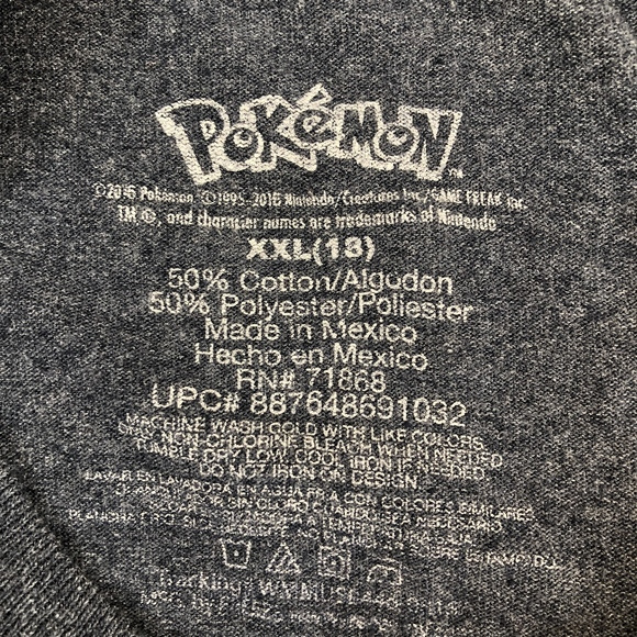 Picture of Shirts & Tops | Pokemon Pikachu Tee Shirt Gray Boys Size Xxl ...