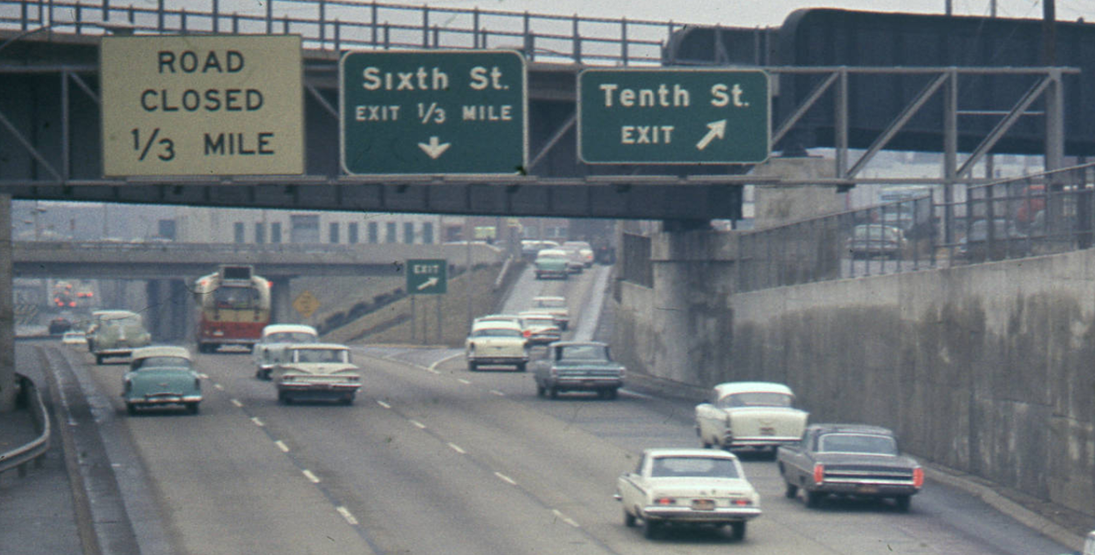 I-70 East at Tenth St exit (1971)