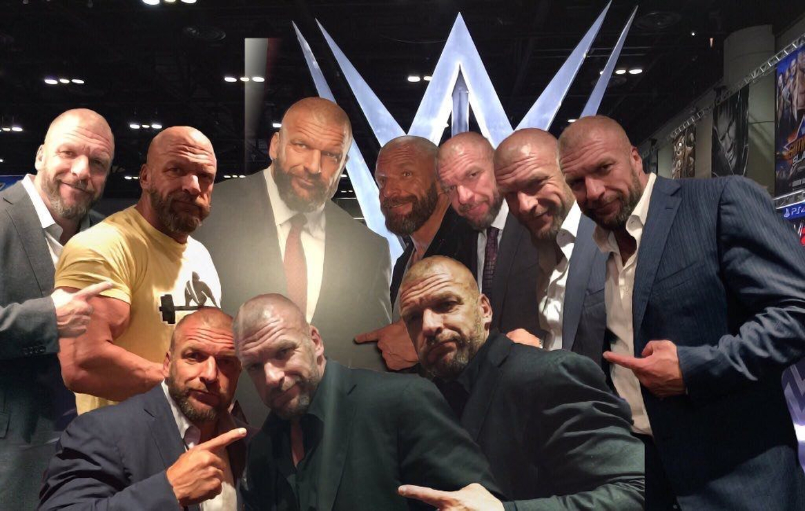 10 pictures of Triple H finger points