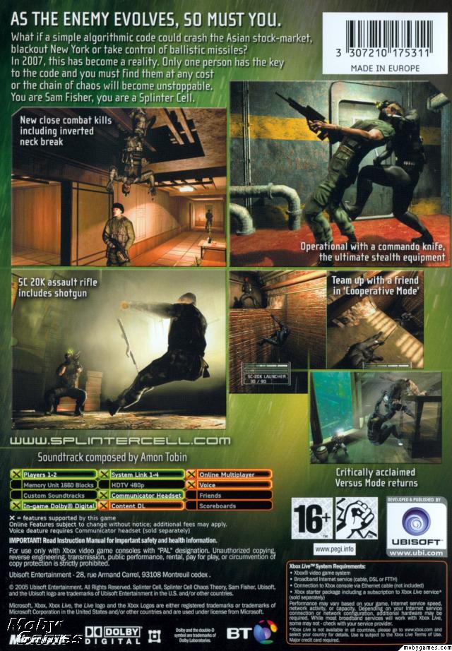 Picture of Tom Clancy's Splinter Cell: Chaos Theory