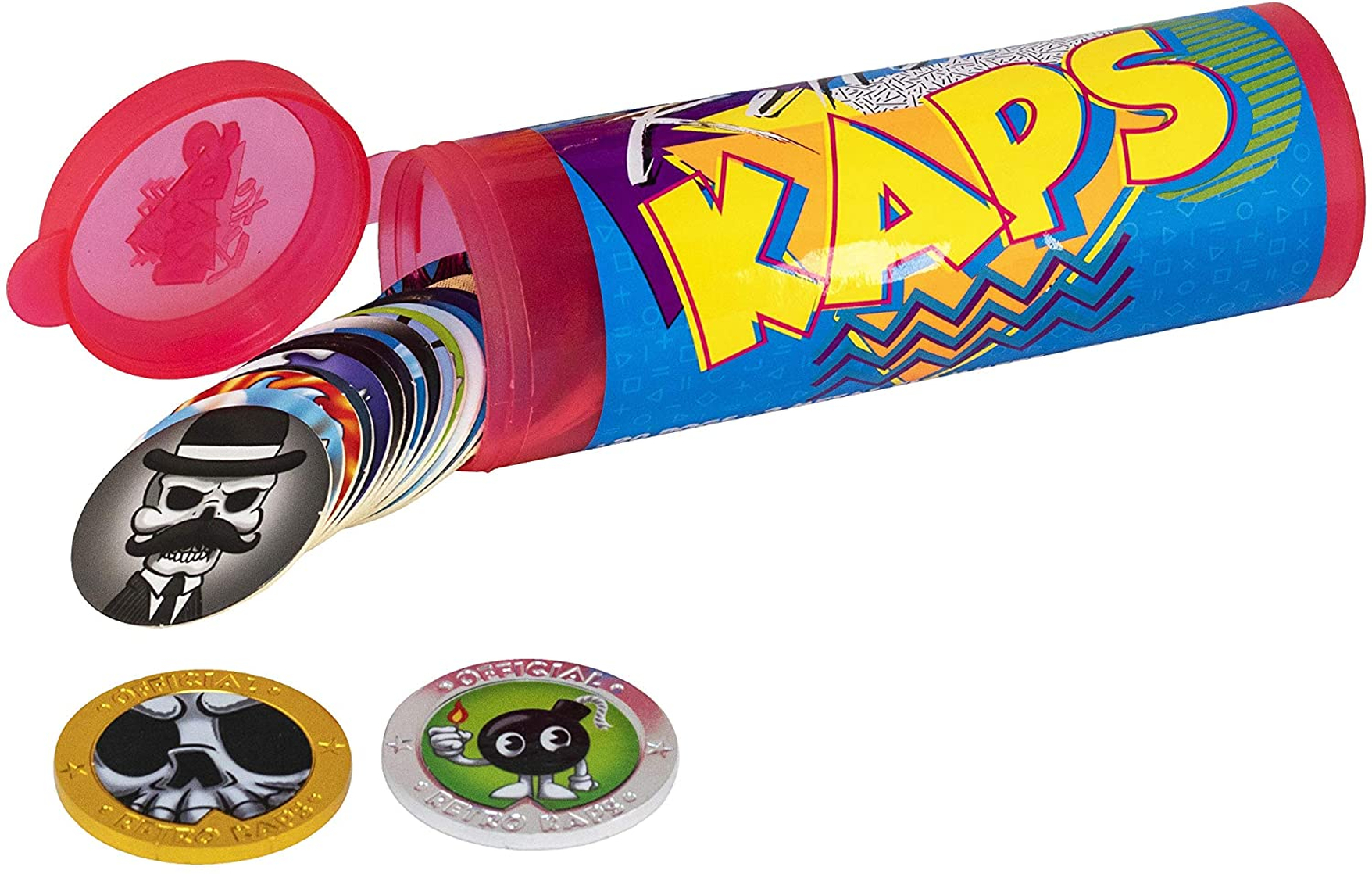 Picture of Pog Retro Kaps Neon Red Storage Tube Starter Set Game ...