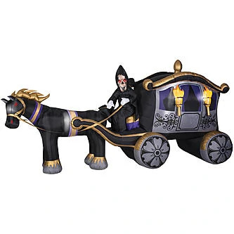 HALLOWEEN 13 FT Photorealistic Grim Reaper CARRIAGE INFLATABLE AIRBLOWN ...