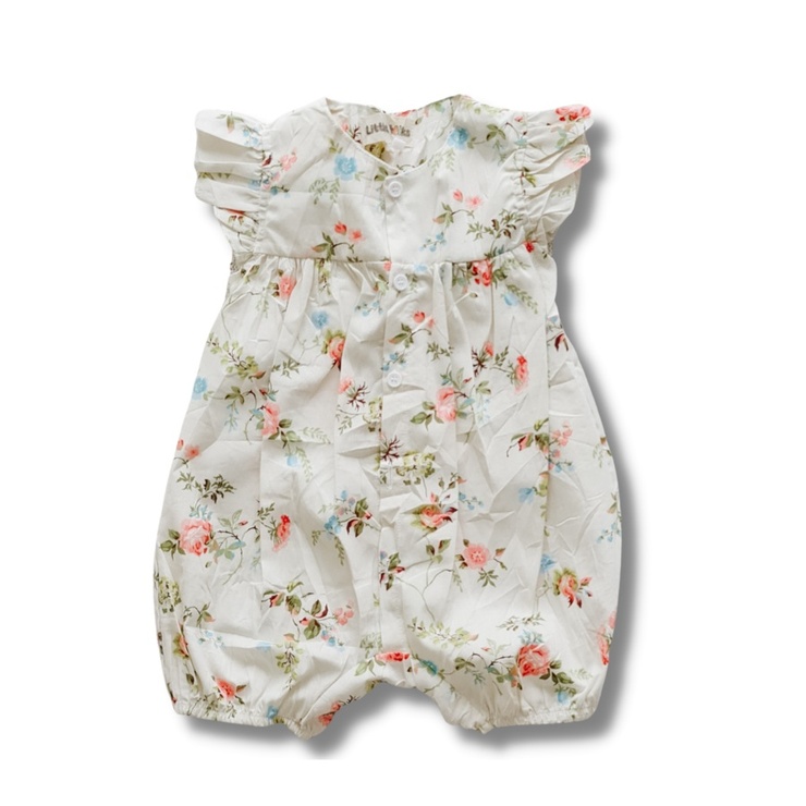 White Floral Romper for Baby Girls