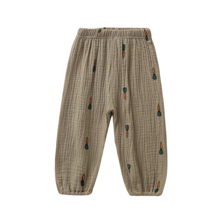 Cotton Muslin Harem Pants - Khaki
