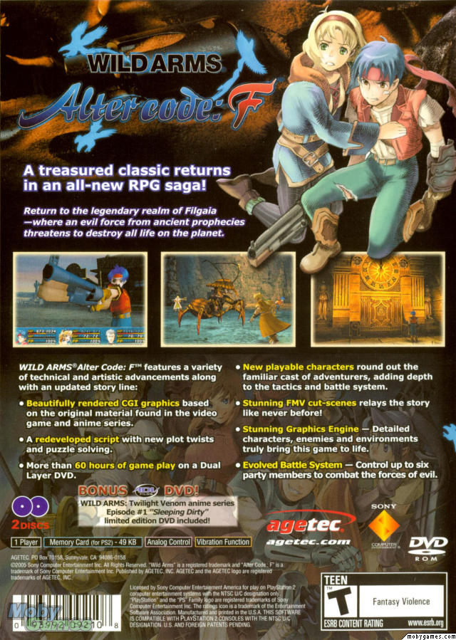 Picture of Wild Arms Alter Code: F