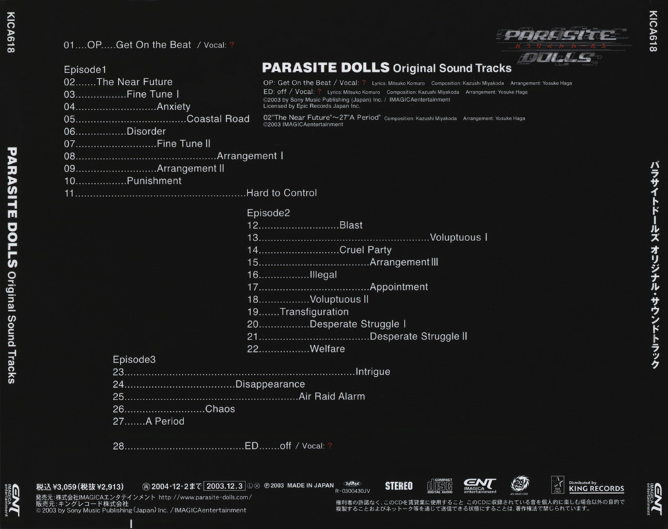 Picture of Parasite Dolls Original Sound Tracks