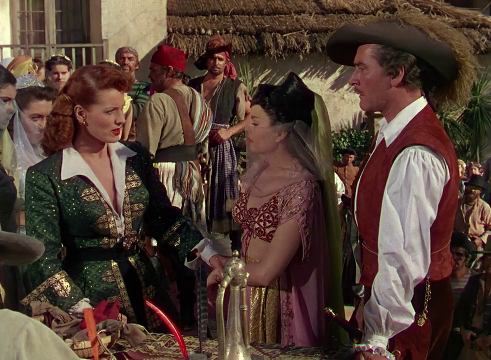 Maureen O'Hara, Alice Kelley and Errol Flynn