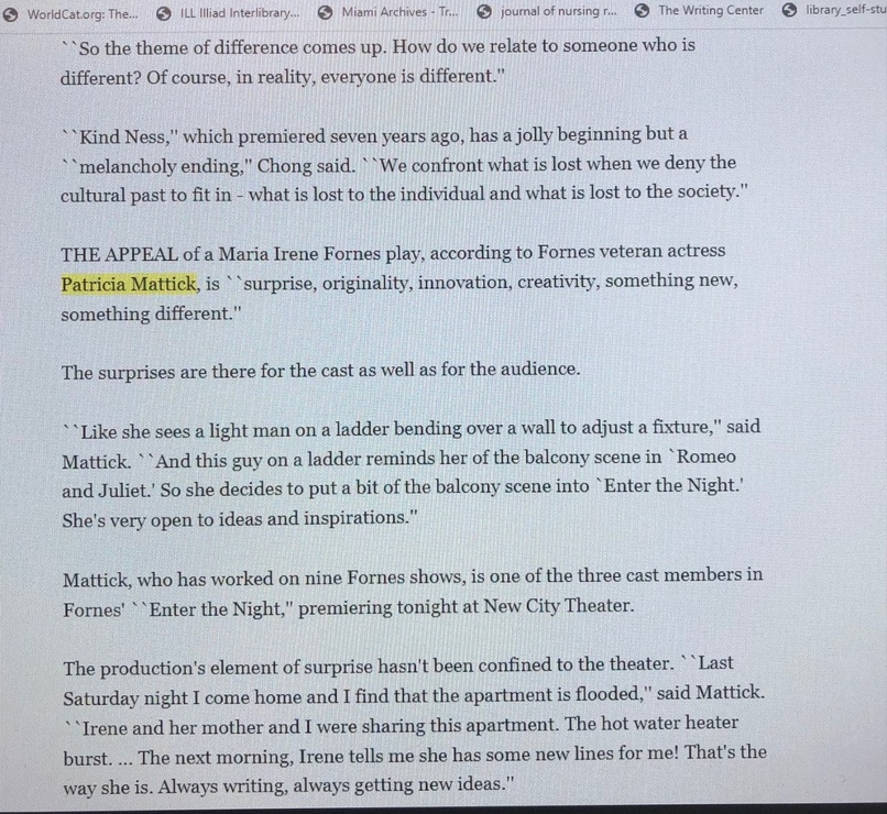 Enter the Night, 1993 play.....