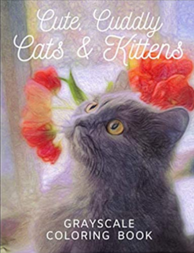 Cute, Cuddly Cats and Kittens Grayscale Coloring B