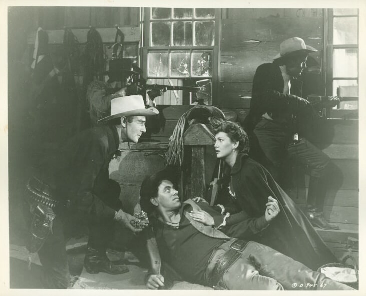 Randolph Scott, John Ireland, Louise Allbritton