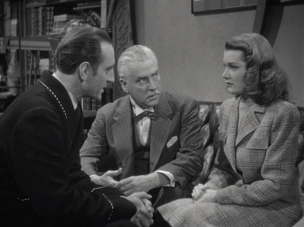 Basil Rathbone, Nigel Bruce and Eve Amber