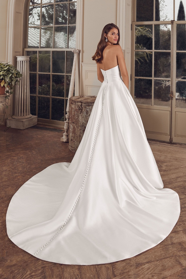 Clean Mikado Ball Gown with Pockets and Allover La