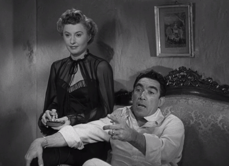Barbara Stanwyck and Anthony Quinn