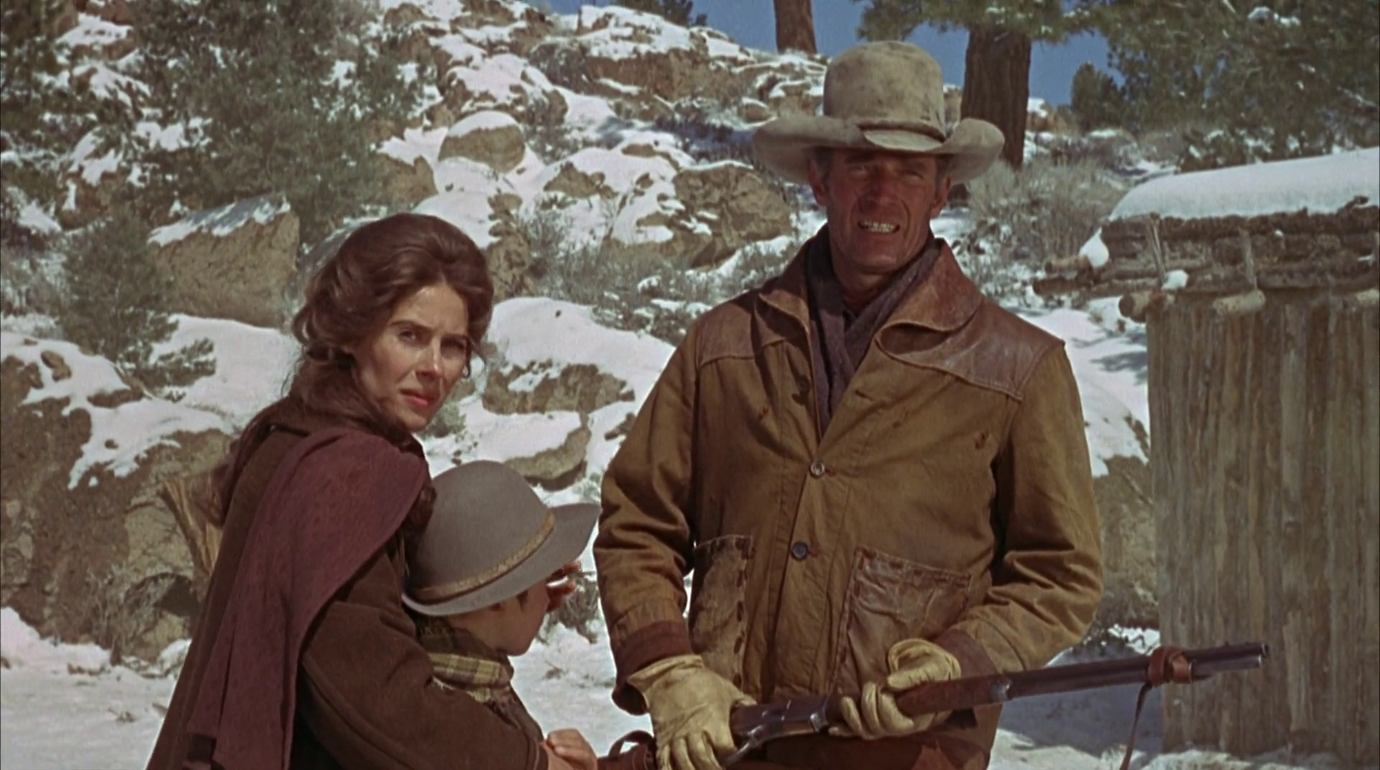 Joan Hackett, Jon Gries and Charlton Heston