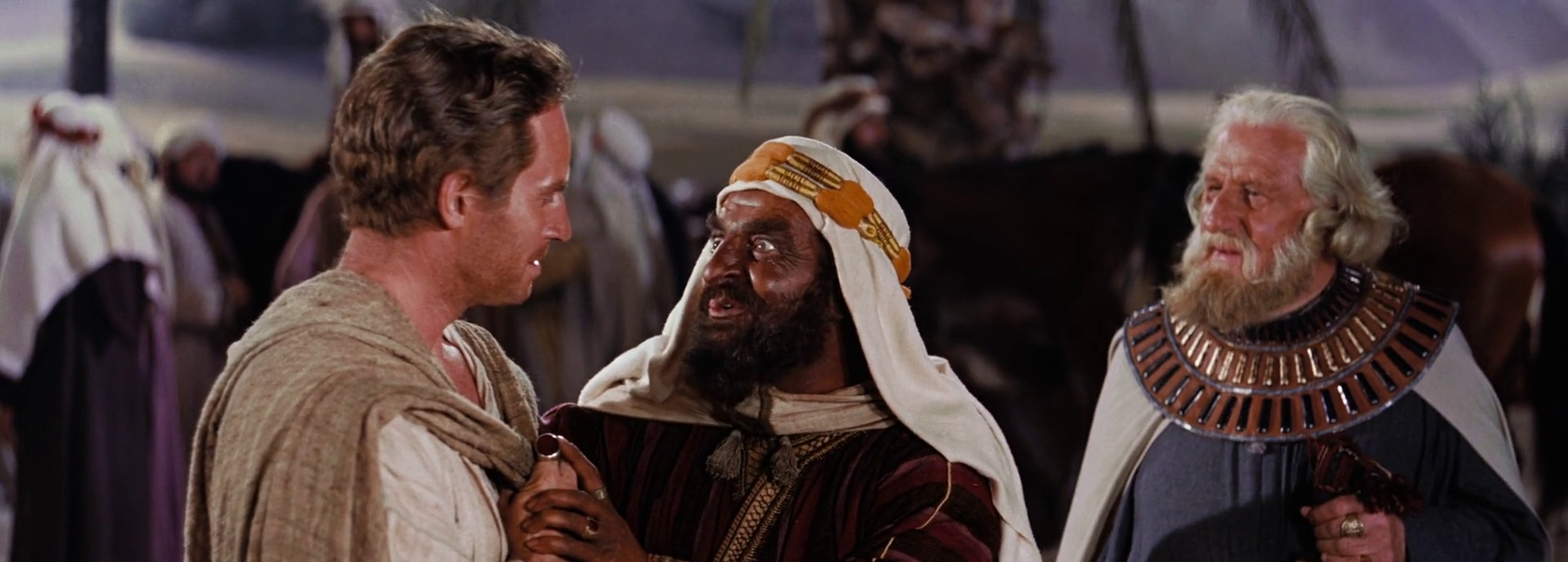 Charlton Heston, Hugh Griffith and Finlay Currie