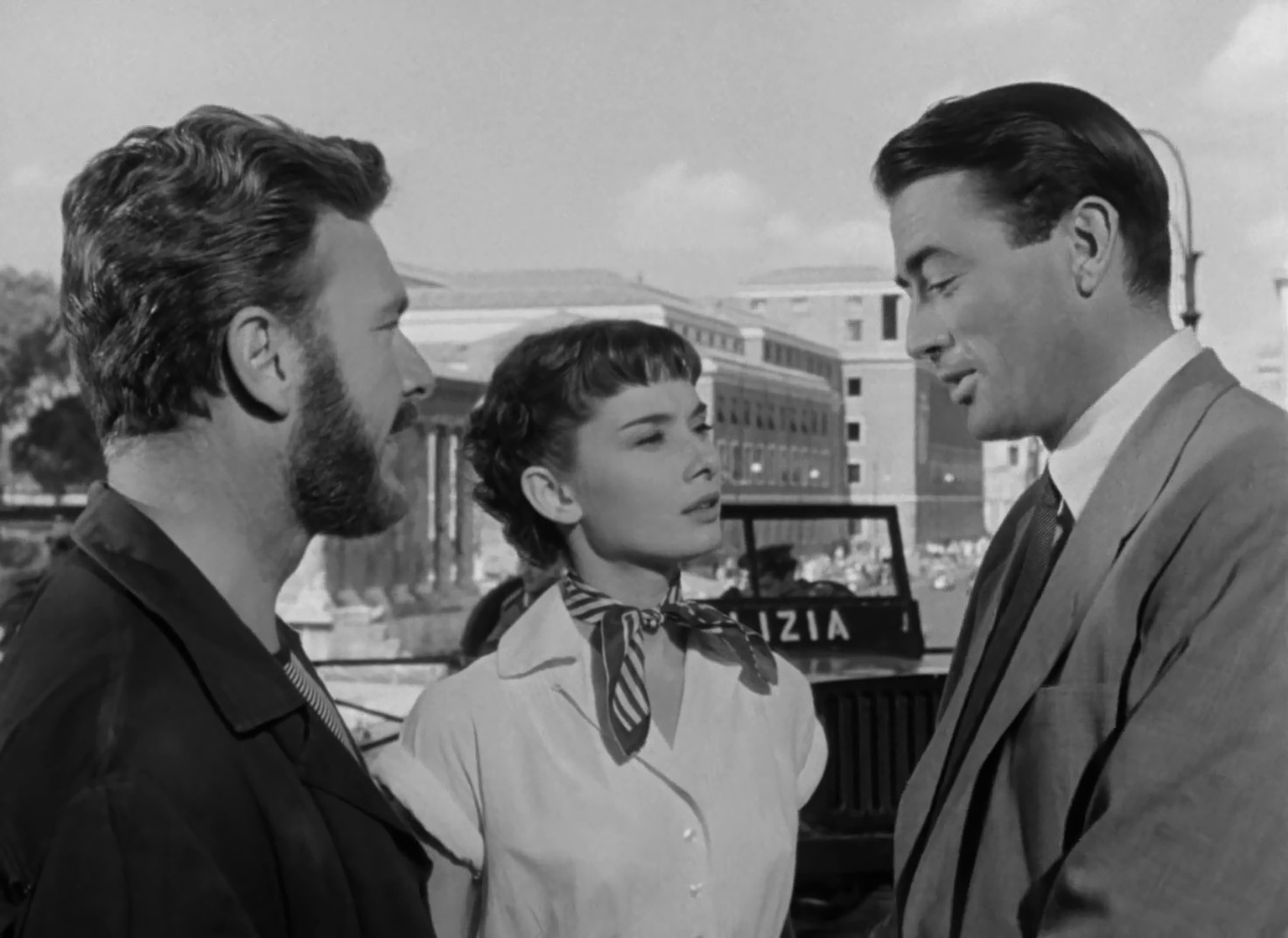 Eddie Albert, Audrey Hepburn and Gregory Peck