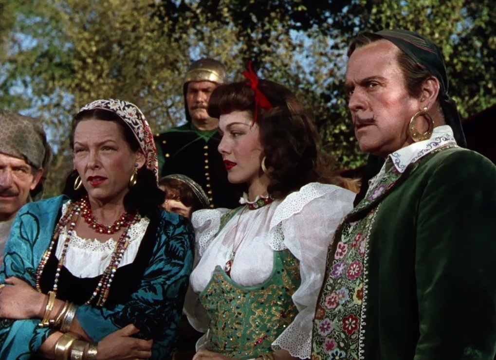 Gale Sondergaard, Maria Montez and Leo Carrillo