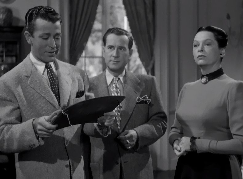 John Shelton, Bud Abbott and Gale Sondergaard