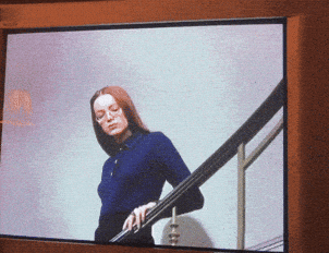 Gracefully coming down the stairs…