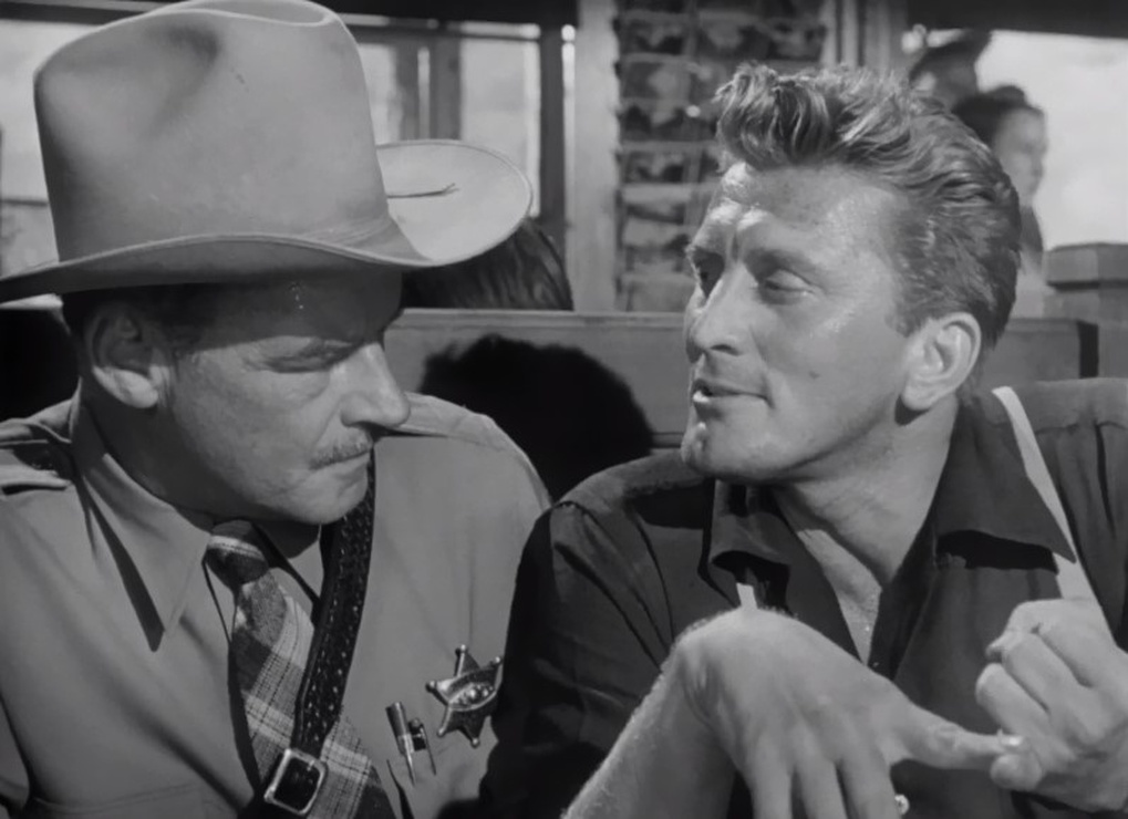 Ray Teal and Kirk Douglas