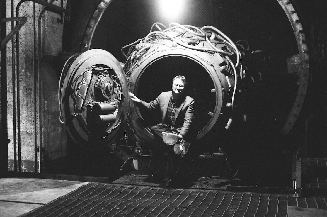 Director Rian Johnson on set