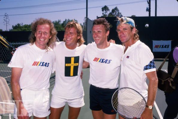 With Vitas Gerulaitis, brother Vince & Bjorn Borg