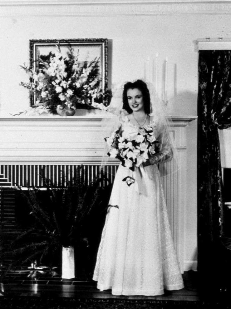 Norma Jeane on her wedding day to Jim Dougherty, J