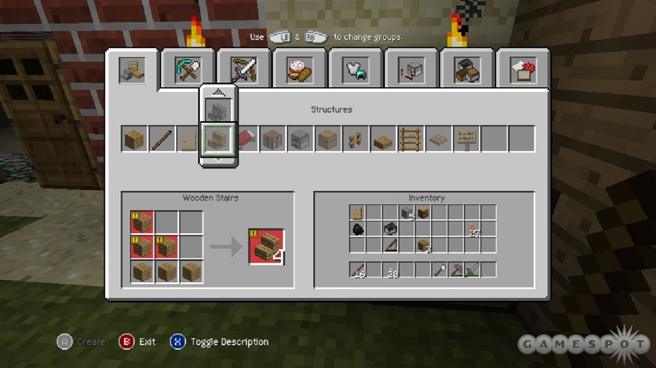 Minecraft Xbox 360 Crafting