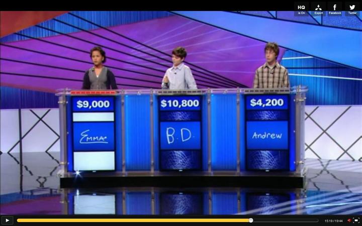 Jeopardy Kids Week July 6 2011 image