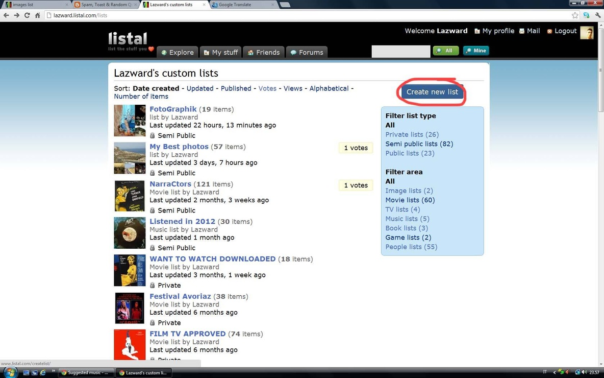 Listal - List the stuff you love! Movies, TV, music, games and books