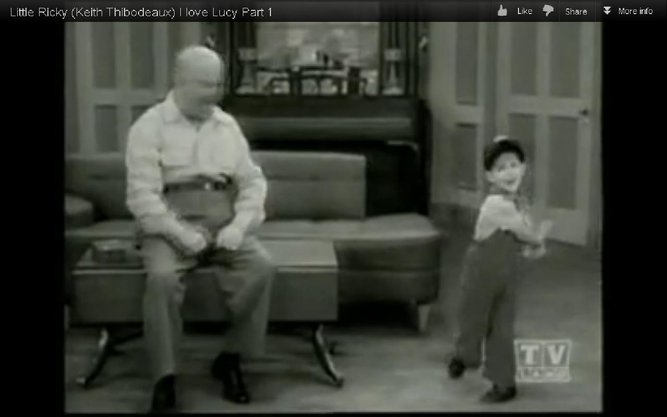 Little Ricky pretending he hit a home run