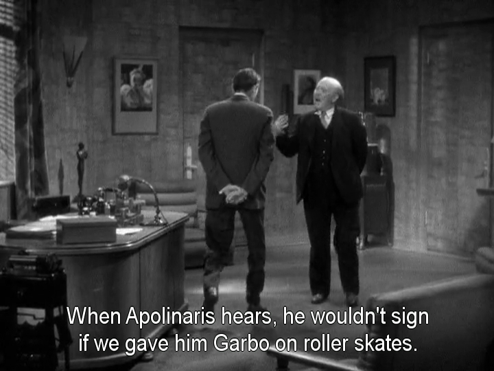 "Footlight Parade" Greta Garbo Reference